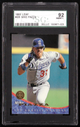Hall of Famer / MIKE PIAZZA / ROOKIE / 1993 Leaf #436 / SGC 8.5 / FREE ...