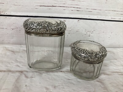 Silver Topped Glass Jar for sale | eBay