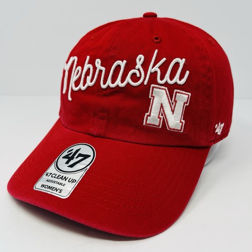 ‘47 Brand NCAA Nebraska Cornhuskers Womens Clean Up Hat Cap Adjustable ...