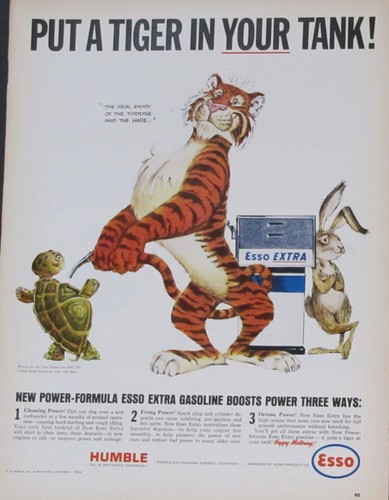 ESSO Humble Oil Tiger Gasoline and Oil Ad Magazine Print Automobile | eBay