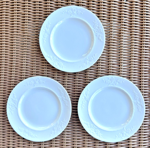 Spode Geisha ? White 3 Bread & Butter Side Plates Floral Blanche de ...