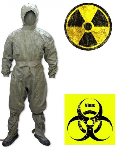 EX-Army Protective Rubber Survival Coverall Suit REUSABLE NBC Virus ...