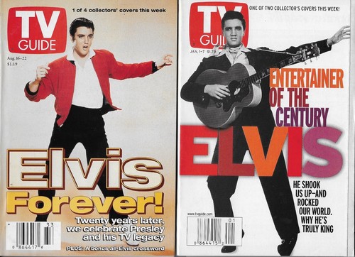 Elvis Presley AMAZING SET OF TWO NM/MINT VINTAGE TV GUIDES w/GREAT ...
