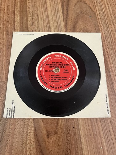 Vintage Original Preview Record SPRING 1964 - COLUMBIA RECORD CLUB | eBay