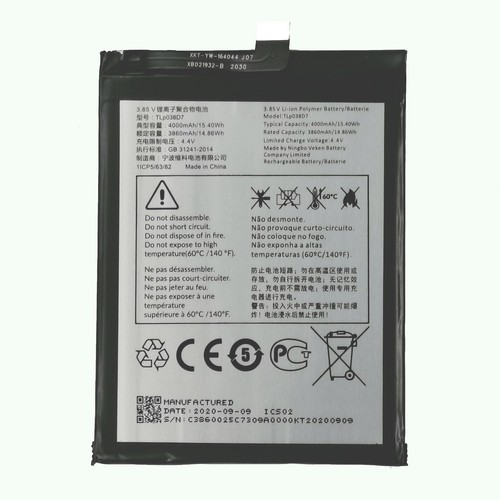 Replace Battery for Vodafone Alcatel 1S 6025 6025D TLp038DA Free ...