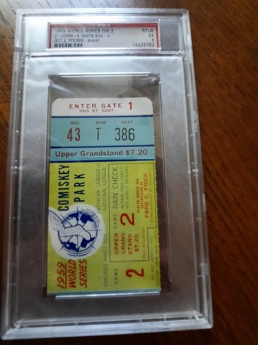 1959 World Series Ticket Stub Game 2 PSA Ex 5 White Sox & Los Angeles ...