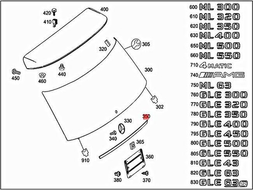 Genuine MERCEDES W166 GLE W166 M-CLASS Handle strip 1667400193 | eBay