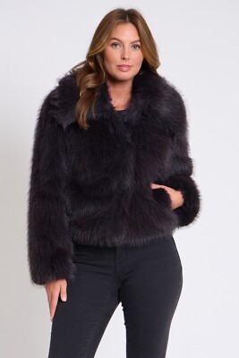 Black Faux Fur Short Coat for sale | eBay