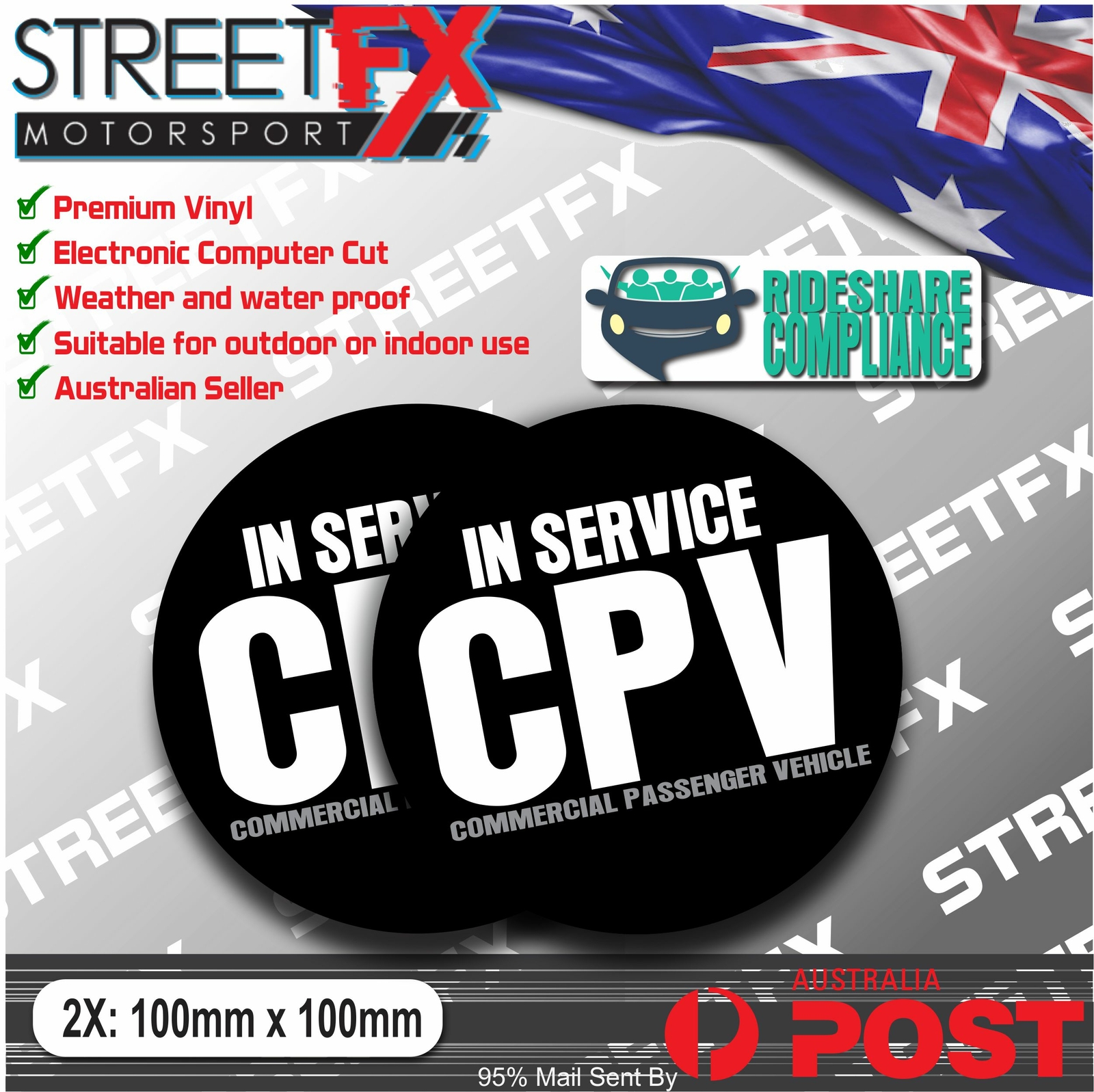 CPV - (Commercial Passenger Vehicle) Car Window Sign - TWIN PACK (2 ...