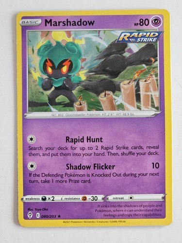 Pokemon TCG Marshadow 080/203 Evolving Skies Holo Rare - FREE SHIPPING ...