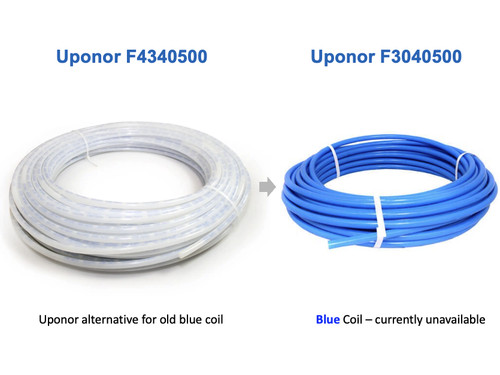 100' Uponor 1/2" AquaPex Coil Tubing White W/ Blue Print F4340500 for ...