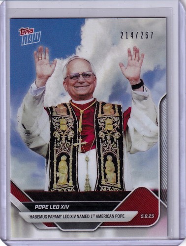 Topps Now Pope Leo XIV White Smoke Variant Trading Card Numbered /267 ...