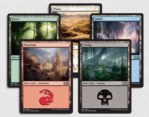 100 Basic Land MANA MTG magic the gathering lot 20 of each color Deck ...