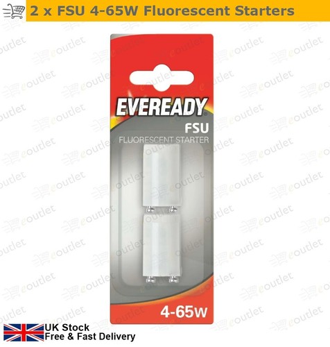 2 x EVEREADY Fluorescent Starter 4-65W FSU 220-240V Tube Start FS-U | eBay
