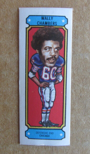 1975 NABISCO SUGAR DADDY FOOTBALL WALLY CHAMBERS #2 CHICAGO BEARS CARD ...