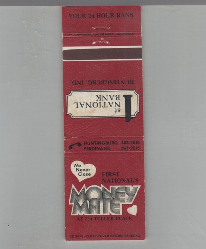 Matchbook Cover 1st National Bank Of Huntingburg & Ferdinand, IN | eBay