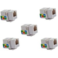 1 Port Single Hole Keystone Jack CAT5e/CAT6 White Surface Mount Box (5 ...