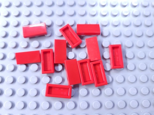 LEGO New Lot of 12 Red 1x2 Smooth Tile Pieces | eBay