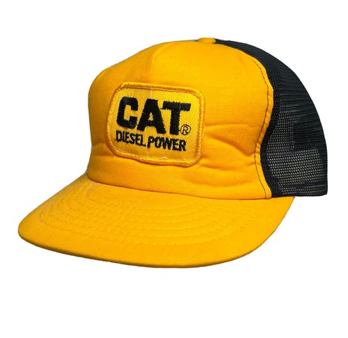 Vtg CAT Diesel Power Mesh Trucker Snapback Hat Engine Company Patch ...