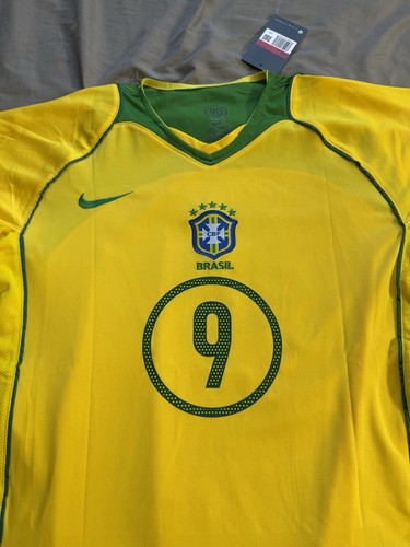 Brazil Ronaldo 2004 Retro Jersey Men's L R9 Phenomeno Mens Large Home ...