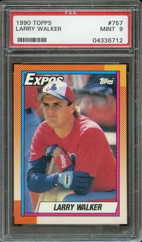 1990 TOPPS 757 LARRY WALKER PSA MINT 9 BB | eBay
