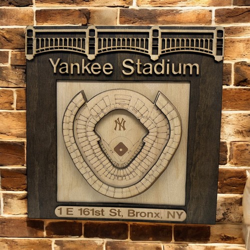 Yankee Stadium 3D Wood Map, Laser Engraved Baseball Wall Art FREE ...