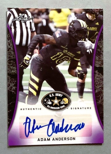 ADAM ANDERSON Georgia Bulldogs 2018 Leaf Army Football AUTOGRAPH RC #'d ...