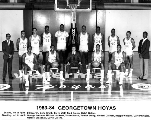 Georgetown Hoyas - 1984 NCAA Basketball Champions, 8x10 B&W Team Photo ...