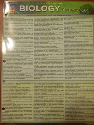 Barcharts Biology Terminology Quick Study Guide | eBay
