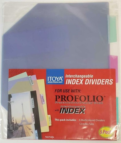 Lot of 5 Itoya Profolio Interchangeable Index Dividers 6 Pack Refils XP ...