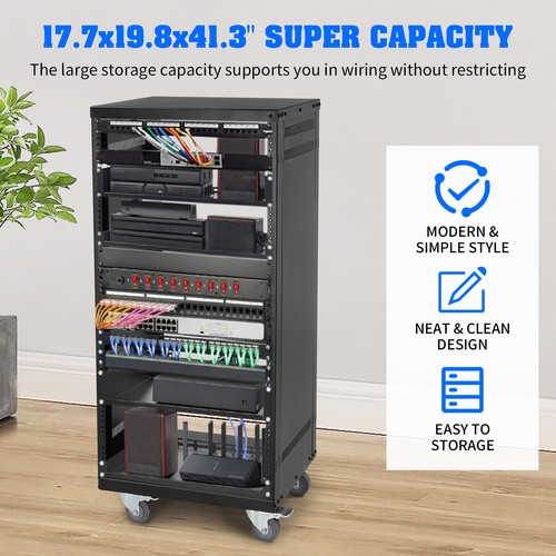 19' 4U/16U/22U Rack Universal Open Rack Cabinet Audio Equipment Stand w ...