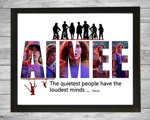 Personalised Stranger things Name Word Art Gift Birthday Christmas ...