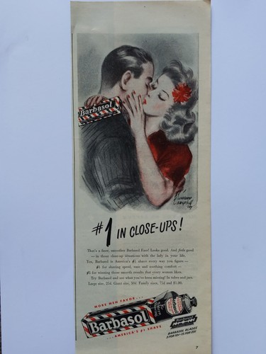 Vintage 1946 barbasol print ad. original item | eBay