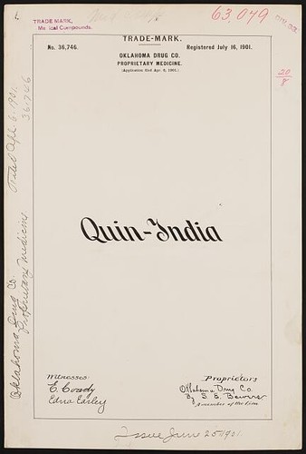 Photo:[ Oklahoma Drug Co. for Quin-India brand Proprietary Medicine] | eBay