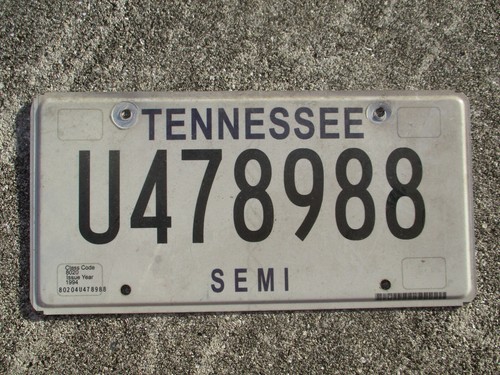 Tennessee 1994 SEMI license plate # U 478988 | eBay