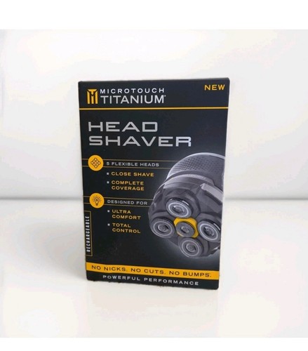 Microtouch Titanium Rechargeable Head and Face Shaver 5 Flexible Heads ...