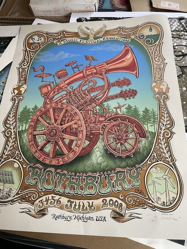 EMEK Rothbury 2008 Show Edition Concert Poster Print S/N electric ...