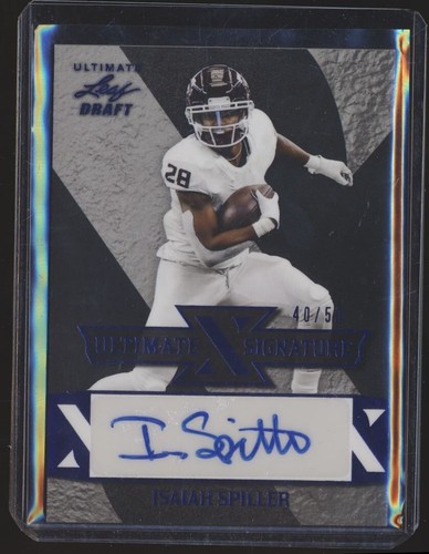 2022 LEAF ULTIMATE DRAFT BLUE X /50 AUTO ISAIAH SPILLER TEXAS A&M | eBay