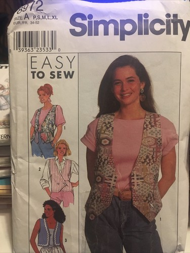Ladies Vest Pattern Simplicity 8972 Size P,S,M,L, XL | eBay