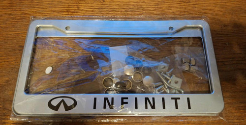 Lot set of TWO 2 Audi Infiniti license plate frames w hardware aluminum ...