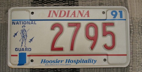 A3 - INDIANA 1991 NATIONAL GUARD LICENSE PLATE | eBay