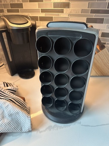 Keurig K-Cup Holder 30 Coffee Pod Spinning Carousel Silver & Black KCC ...