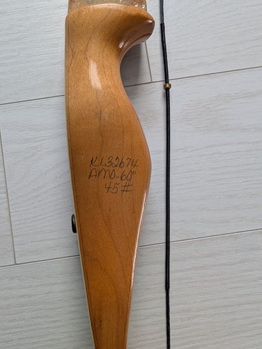 Bear Archery Black Bear Glass Powered Vintage Recurve Bow Brown 45lbs ...