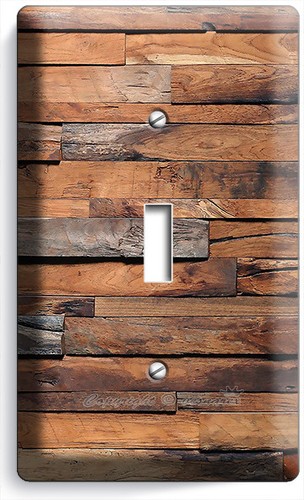 RUSTIC RANCH BARN RECLAIMED WOOD LIGHT SWITCH 1 GANG PLATES LOG CABIN ...