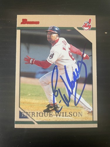 1996 Bowman #146 Enrique Wilson Cleveland Indians Signed Card ...