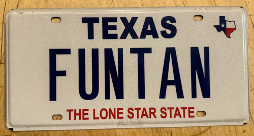 TXS LONE STAR STATE VANITY AUTO LICENSE PLATE " FUN TAN " TX TANNING ...