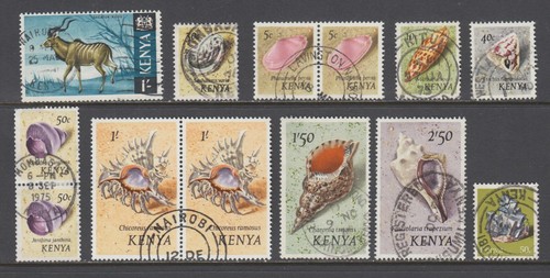 Kenya Sc 29/47 used. 1966-71 issues, 10 different crisp TOWN POSTMARKS ...
