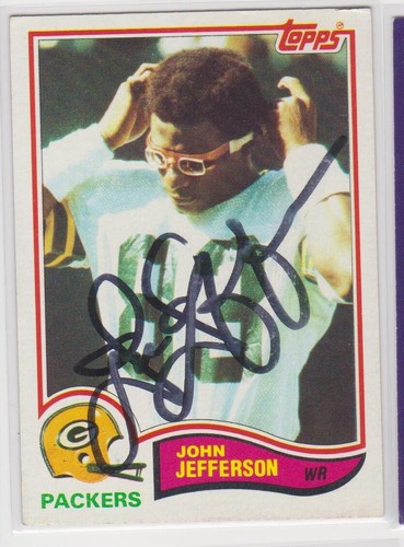 JOHN JEFFERSON GREEN BAY PACKERS ARIZONA STATE AUTOGRAPHED CARD DINGED ...