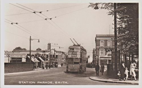 Erith. Station Parade by Bye Bros., Erith. Trolley Bus to Bexleyheath ...