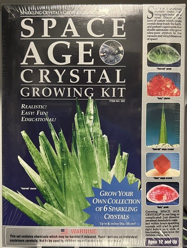 Space Age CRYSTAL Growing Kit EMERALD CLUSTER Grows Right Before Your ...
